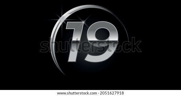 Chrome Vector Number 19 Logo Birthday Stock Vector (Royalty Free ...