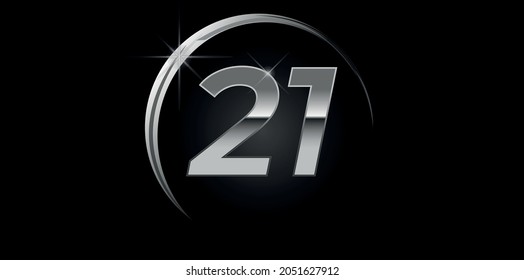 Chrome Vector Number 21 Logo Birthday Stock Vector (Royalty Free ...