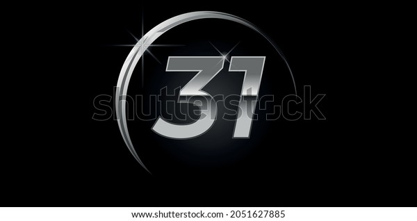 Chrome Vector Number 31 Logo Birthday Stock Vector (Royalty Free ...
