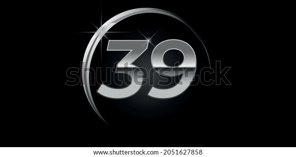 Chrome Vector Number 39 Logo Birthday Stock Vector (Royalty Free ...