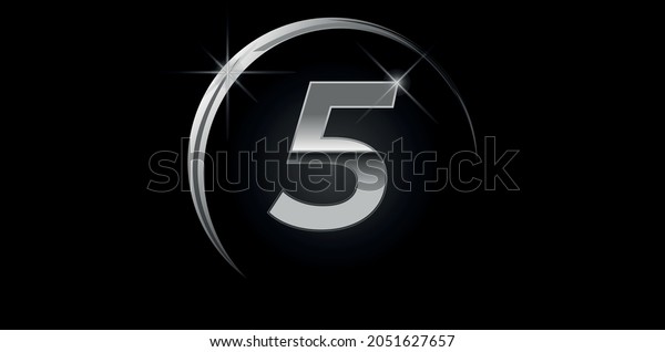 Chrome Vector Number 5 Logo Birthday Stock Vector (Royalty Free ...