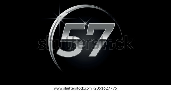 Chrome Vector Number 57 Logo Birthday Stock Vector (Royalty Free ...