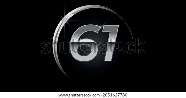 Chrome Vector Number 61 Logo Birthday Stock Vector (Royalty Free ...