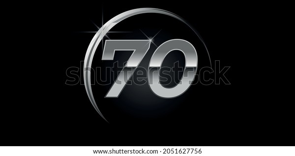 Chrome Vector Number 70 Logo Birthday Stock Vector (Royalty Free ...