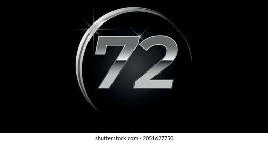 Chrome Vector Number 72 Logo Birthday Stock Vector (Royalty Free ...