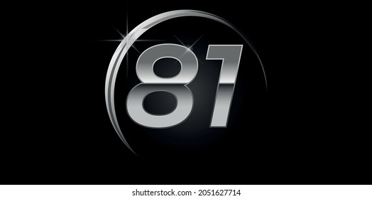 Chrome Vector Number 81 Logo Birthday Stock Vector (Royalty Free ...