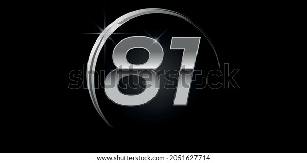 Chrome Vector Number 81 Logo Birthday Stock Vector (Royalty Free ...