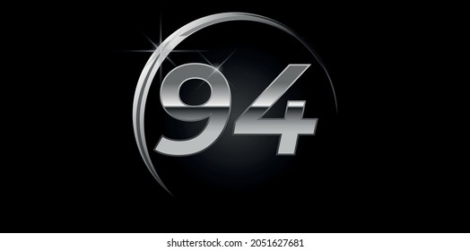 Chrome Vector Number 94 Logo Birthday Stock Vector (Royalty Free ...