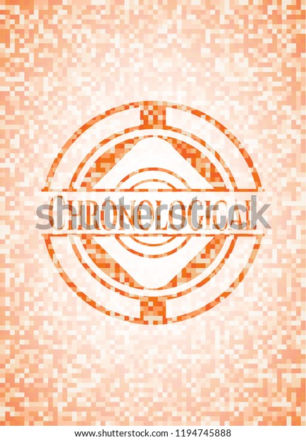 Chronological Abstract Orange Mosaic Emblem Stock Vector (Royalty Free ...