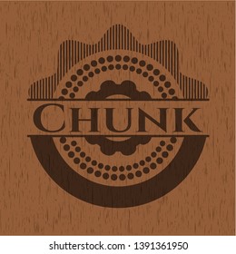 Vektor Stok Chunk Realistic Wooden Emblem Vector Illustration (Tanpa ...