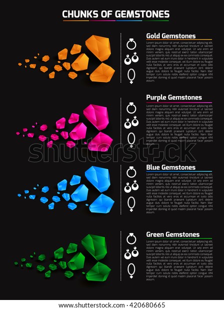Chunks Gemstones Infographic Vector Illustration Eps10 Stock Vector ...