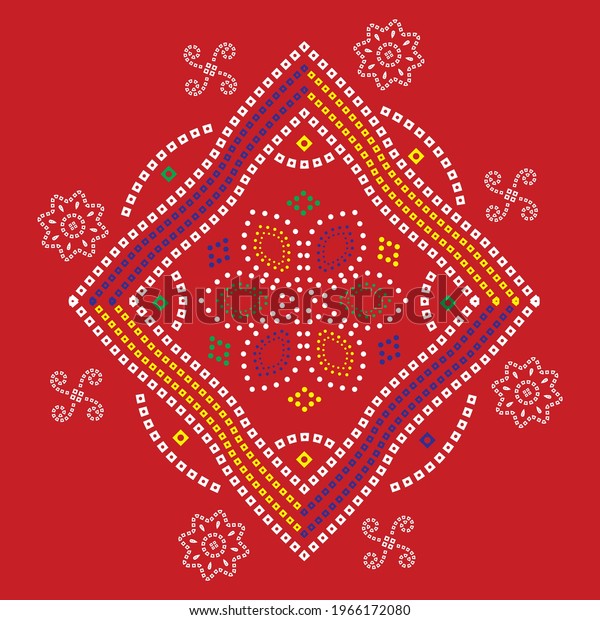 Chunri Block Vector Design Colourful Gujarati: vector de stock (libre ...