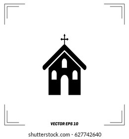 Church Icon House Icon Stock Vector (Royalty Free) 521206738