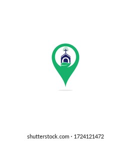 Church Building Map Pin Shape Concept Stock Vector (Royalty Free ...