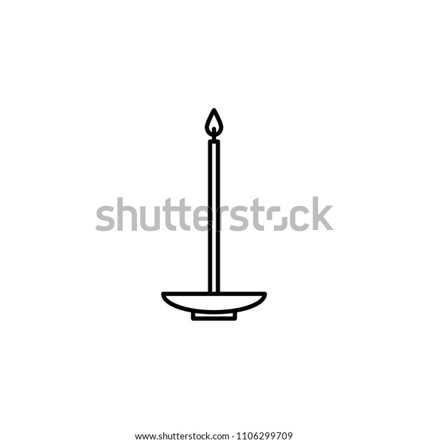 Church Candle Outline Icon Element Religion Stock Vector (Royalty Free ...