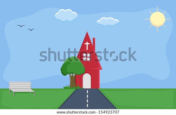 Church Cartoon Background Vector Stock Vector (Royalty Free) 154923707 ...