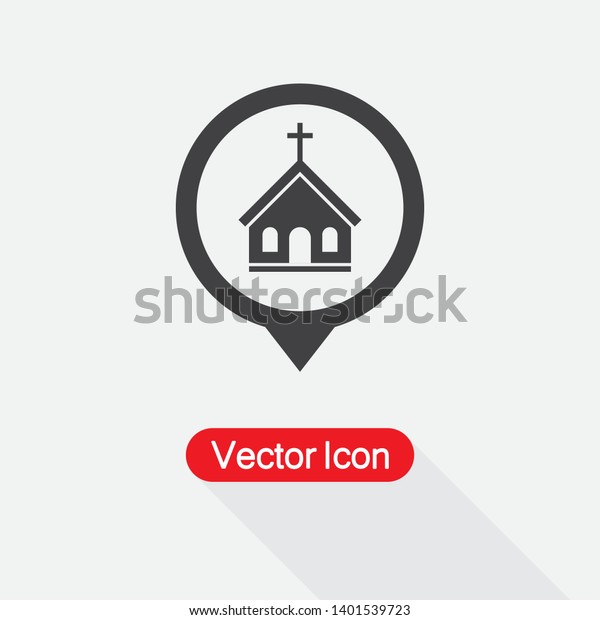 Church Icon Map Pin Vector Illustration Stock Vector (Royalty Free ...