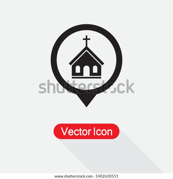 Church Icon Map Pin Vector Illustration Stock Vector (Royalty Free ...