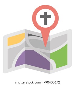 Church Location Pin Flat Colored Icon Stock Vector (Royalty Free) 790405672