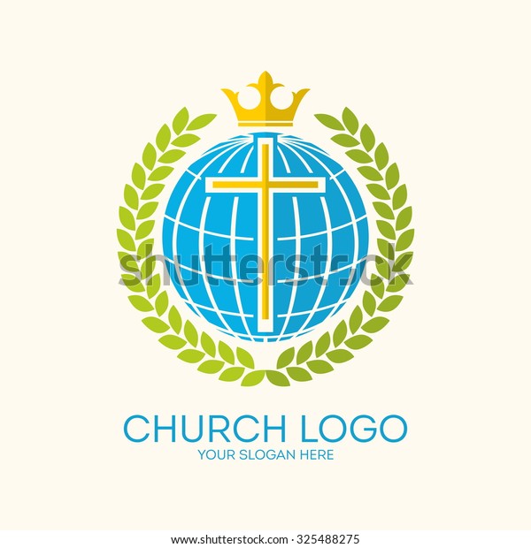 Church Logo Globe Cross Crown: เวกเตอร์สต็อก (ปลอดค่าลิขสิทธิ์ ...