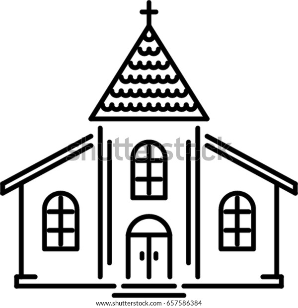 Church Outline Icon Stock Vector (Royalty Free) 657586384