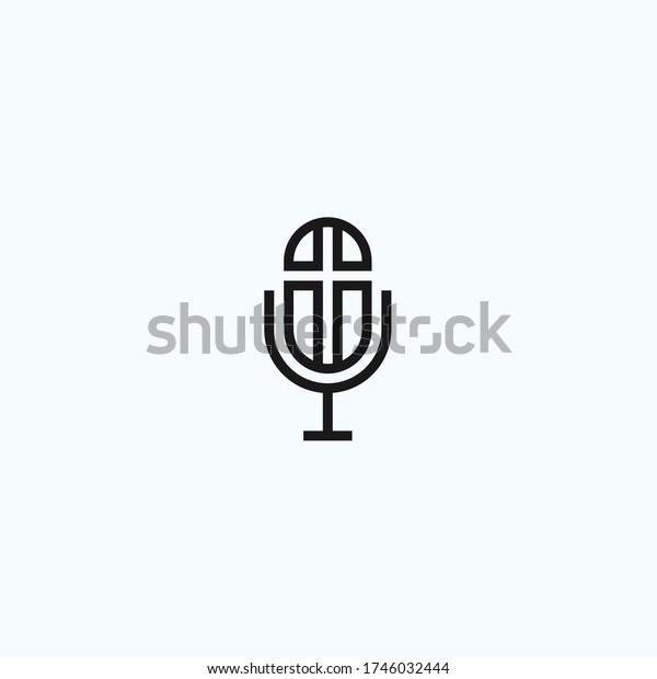 Church Podcast Logo Design Vector Illustration Stock Vector (Royalty ...