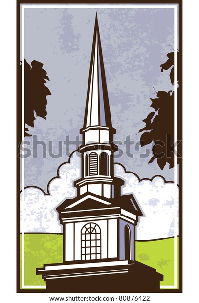 Church Steeple Stock Vector (Royalty Free) 80876422