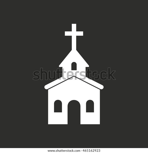 Church Vector Icon White Illustration Isolated Stock Vector (Royalty ...