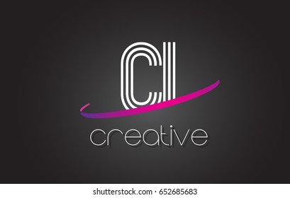 Ci C Letter Logo Lines Design Stock Vector (Royalty Free) 652685683 ...