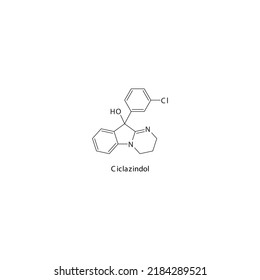 Ciclazindol Molecule Flat Skeletal Structure Selective Stock Vector ...