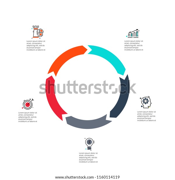 Cicle Arrows Infographic Thin Line Icons Stock Vector (Royalty Free ...