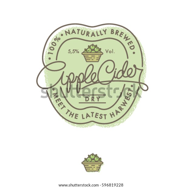 Cider Logo Label Retro Lettering Apple Stock Vector (Royalty Free ...