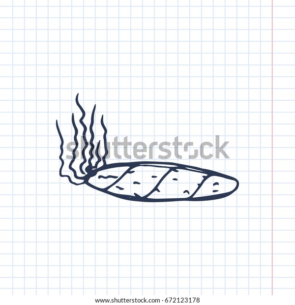 Cigar Handdrawn Vector Illustration Sketch On Stock Vector (Royalty ...
