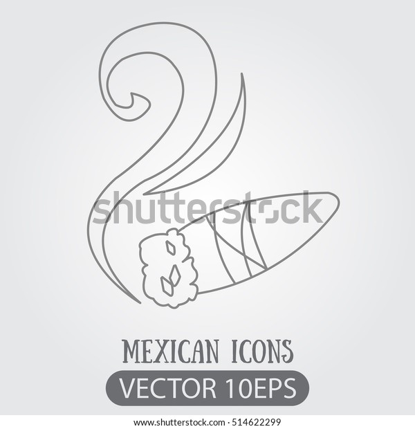 Cigar Isolated Outline Drawing Coloring Stock Vector (Royalty Free ...