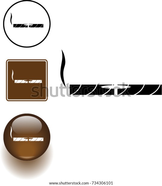 Cigar Symbol Sign Button Stock Vector (Royalty Free) 734306101 ...