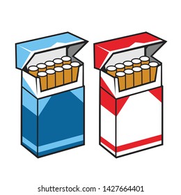 Ilustrasi Stok Blue Cartoon Cigarette Box White Background 788844652 ...
