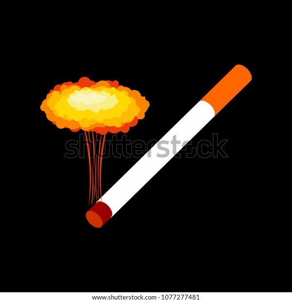 Cigarette Explosion Isolated Smoking Illustration Vector: เวกเตอร์สต็อก ...