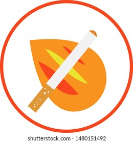Cigarette Flame Red Circle Ignition Warning Stock Vector (Royalty Free ...
