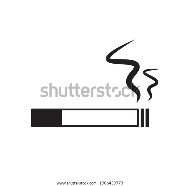 Cigarette Icon Design Isolated On White Stock Vector (Royalty Free ...