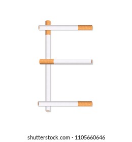 Cigarette Letter On White Background Stock Vector (Royalty Free ...