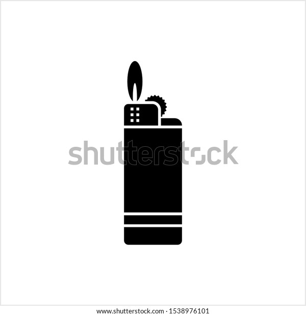 Cigarette Lighter Icon Gas Lighter Vector: เวกเตอร์สต็อก (ปลอดค่า ...