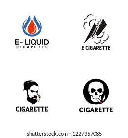 Cigarette Logo Design: vector de stock (libre de regalías) 1227357085 ...