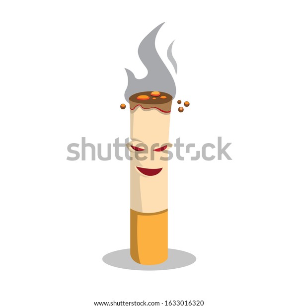 Cigarette Mascot Evil Expression Danger Smoking Stock Vector (Royalty ...