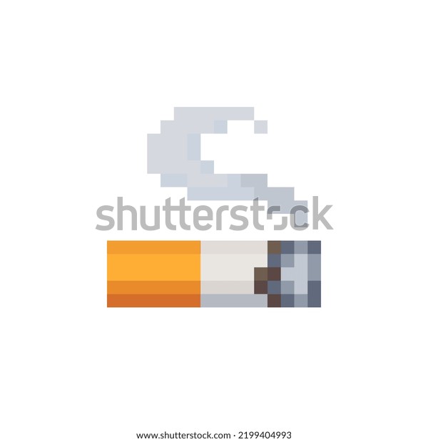 Cigarette Pixel Art Icon Isolated Vector Stock Vector (Royalty Free ...