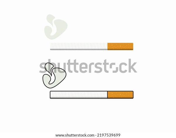 Cigarettes Two Cigarettes Whole Smoking Isolated Stock Vector (Royalty ...