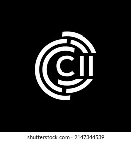 Cii Letter Logo Design On Black Stock Vector (Royalty Free) 2147344539 ...
