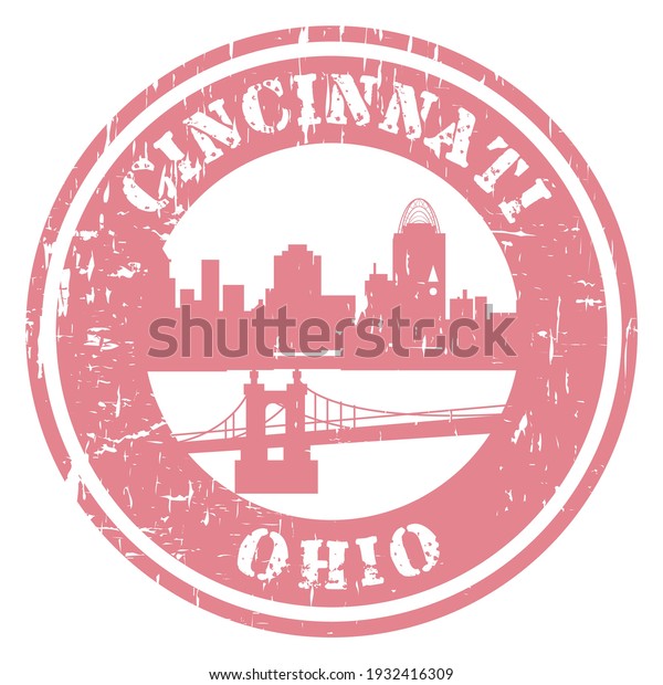 Cincinnati Ohio Skyline Symbol Vector Illustration Stock Vector ...