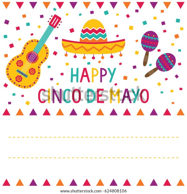 Cinco De Mayo Card Sombrero Guitar Stock Vector (Royalty Free ...