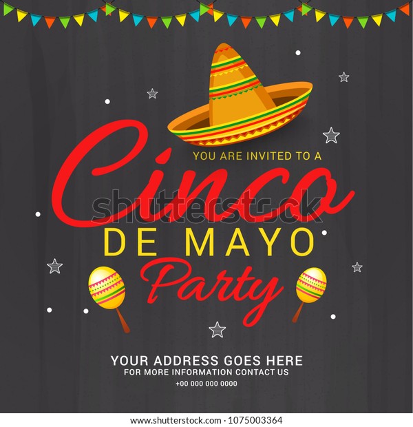 Cinco De Mayo Party Invitation Poster Stock Vector (Royalty Free ...