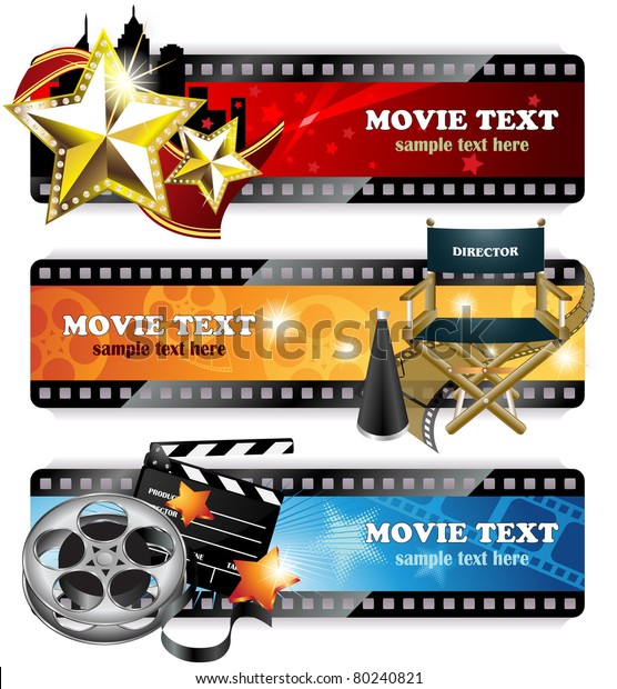 Cinema Banners Eps 10 Stock Vector (Royalty Free) 80240821